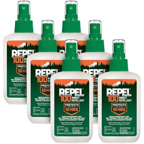 Deet Mosquito And Tick Repellent Spray 4 Fl Oz 6 Pack 10 Hour