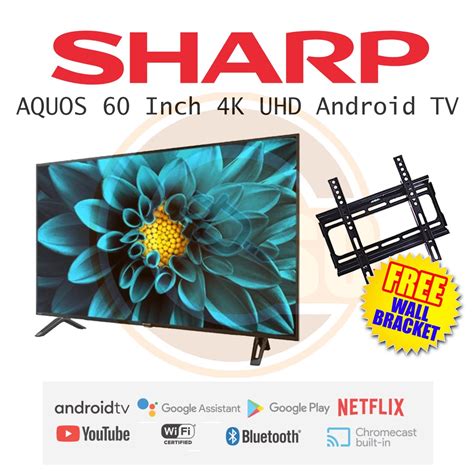 [free Wall Bracket] Sharp Aquos 60 4k Uhd Android Tv 4tc60dk1x