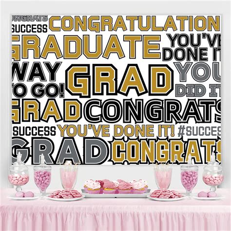2026 Graduation Backdrop Stylish Letter Art Graduation Party Backdrop
