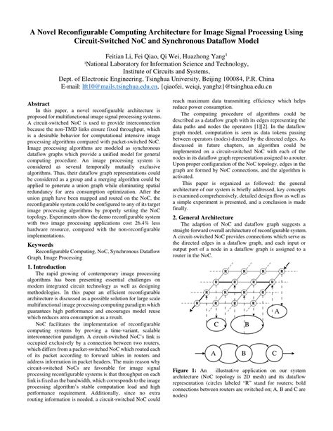 Pdf A Novel Reconfigurable Computing Architecture For Image Signal