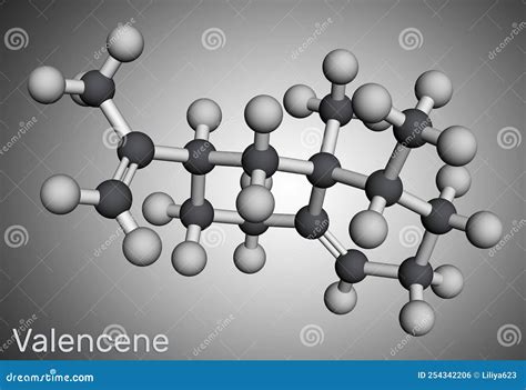 Valencene Molecule Molecular Structure Sesquiterpene Ball And Stick