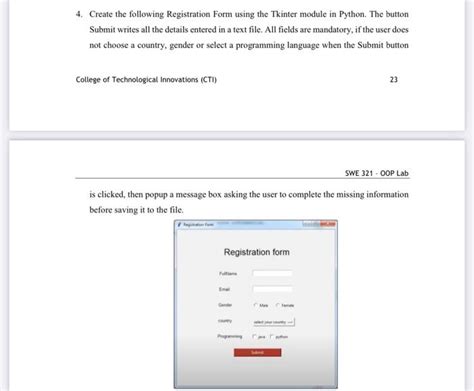 Solved 4 Create The Following Registration Form Using The