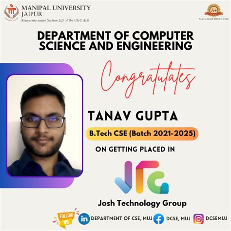 Department Of Computer Science And Engineering Manipal University Jaipur On Linkedin Dcsemuj