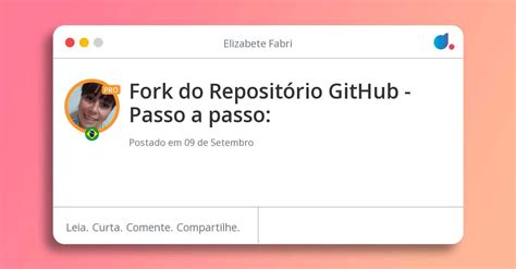 Fork Do Repositório Github Passo A Passo Elizabete Fabri Github