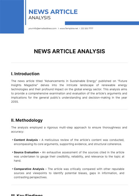 Article Analysis Template