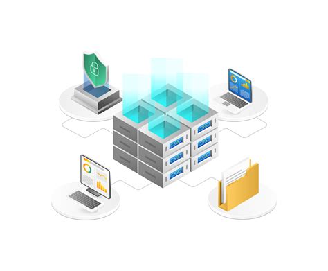 Isometric Cloud Computing Concept Vector Illustration Of Cloud
