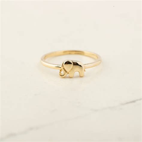 14k Solid Gold Elephant Ring Rose Gold Elephant Ring White Gold