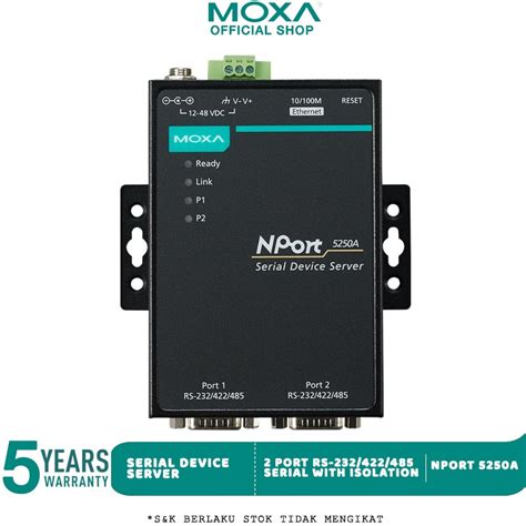 Jual Moxa Nport 5250a Series 2 Port Rs 232 422 485 Serial Device Servers With Serial Surge