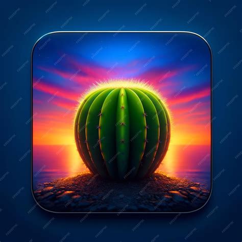 Premium Photo Tiny Cactus Against A Vibrant Dawn Sky Cactus Cactuses
