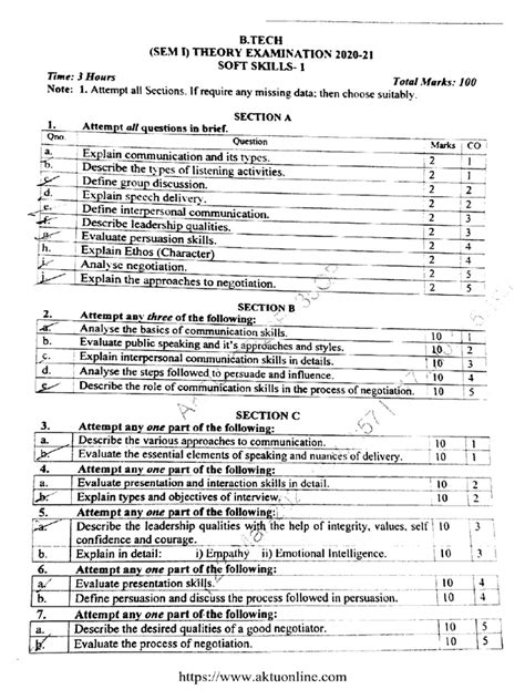 Btech 1 Sem Soft Skills 1 2021 Pdf