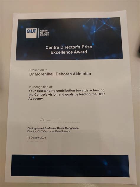 Datascience Qut Awards Womeninstem Womenindatascience Morenikeji Deborah Akinlotan Phd