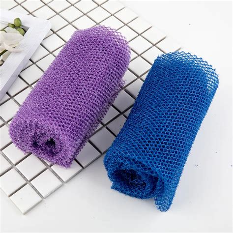 African Net Sponge Exfoliating Back Scrub Long Shower Sponges Nigerian Bathing Nylon Mesh Africa ...