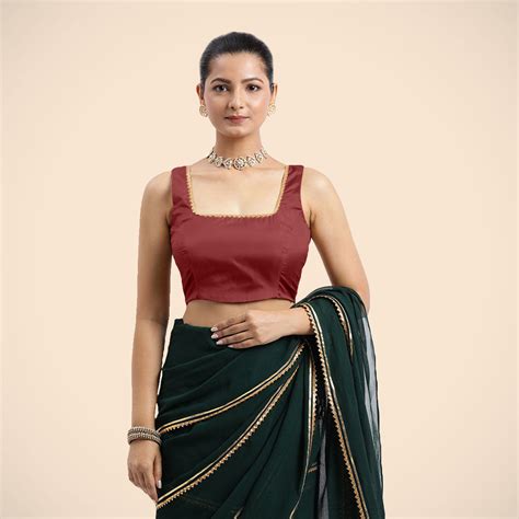 Tanvi Sleeveless Saree Blouse Gota Patti Square And Halter Neck Binks