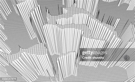 Abstract Black And White 3d Cube Space Wireframe Pattern Background High Res Vector Graphic