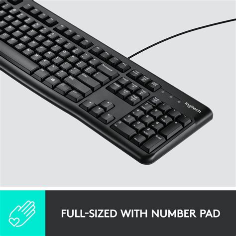 Logitech MK120 USB Wired Keyboard And Mouse Combo EBL Whisper Quiet Keys Spill Proof Design