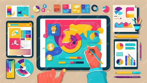 Creative Data Analysis And Business Strategy Concept With Colorful