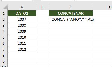 Como Unir texto de varias celdas de Excel a una sola con la Función