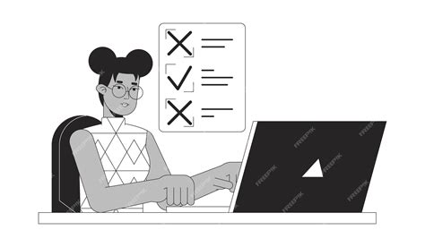 Premium Vector Work Checklist For Freelancer Bw Concept Vector Spot Illustration Busy Girl