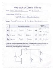 DC Circuit Write Up Pdf Course Hero