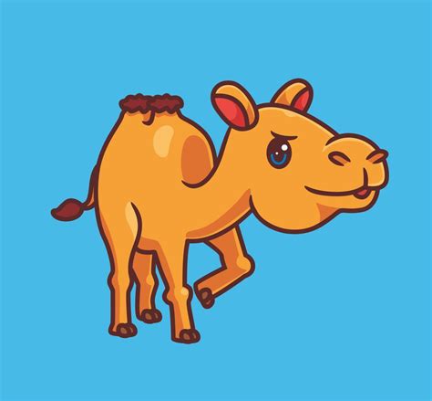 Cute Camel Walking Curious Isolated Cartoon Animal Illustration Flat