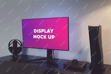 Premium Psd Display Mockup Screen Mockup Monitor Mockup Setup Mockup Gaming Setup
