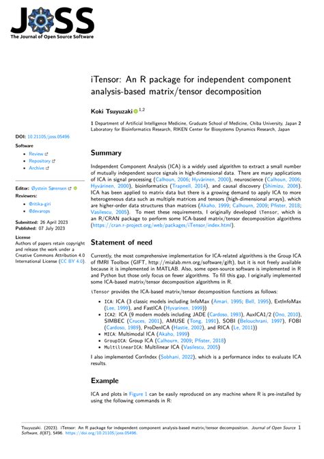 pdf itensor an r package for independent component analysis based