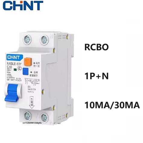 Chint Nxble 63y 6a 10a 16a 32a 63a 10ma 30ma 0 03a 0 01a Rcbo 1p N Residual Current Circuit