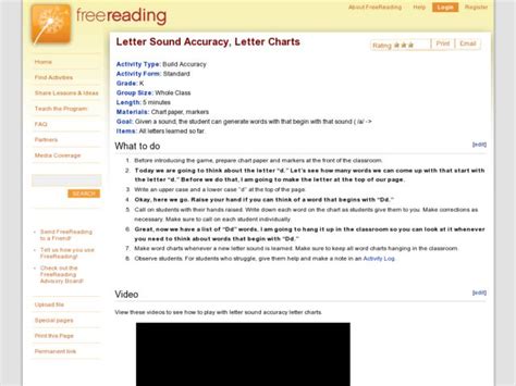 Letter Sound Accuracy Letter Charts Lesson Plan For Kindergarten