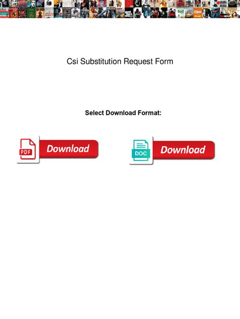 Fillable Online Csi Substitution Request Form Csi Substitution Request