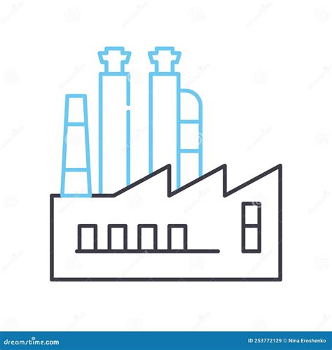 Factory Line Icon Outline Symbol Vector Illustration Concept Sign Stock Vector Illustration
