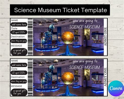 Science Museum Ticket Template Science Museum Ticket Editable