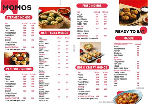 Menu Of Momo Street Attapur Hyderabad