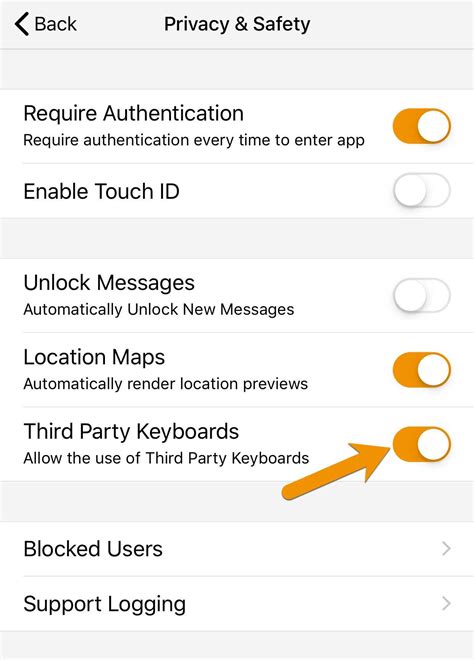 Third Party Keyboards Wickr Inc
