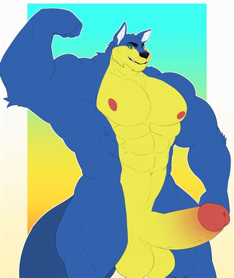 Rule 34 Abs Balls Blue And Yellow Fur Boner Breasts Flexing Green