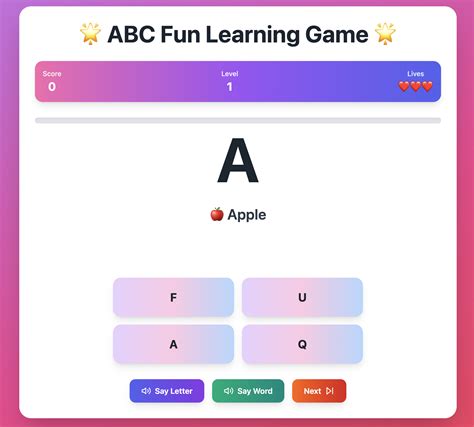 Abc Fun Learning Game Devpost