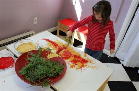 Painting With Pine Branches Process Oriented Art In Action Christmas