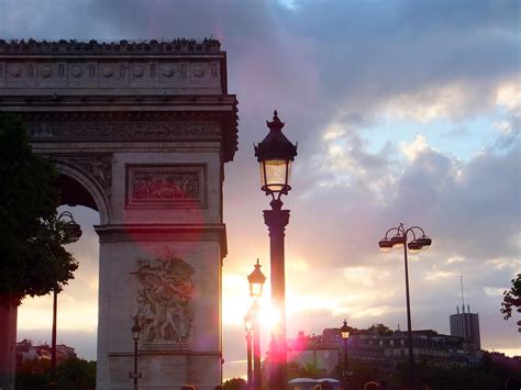 Arc De Triomphe Sunset Free Photo On Pixabay