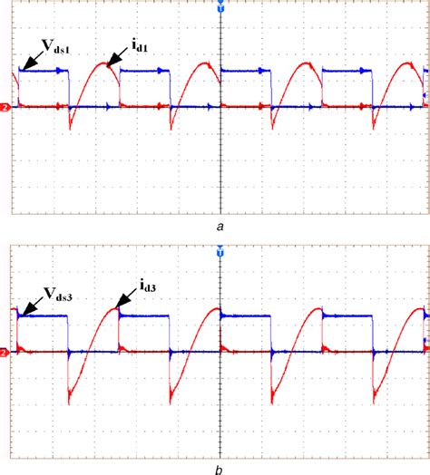 experimental waveforms of voltage and current a switch s1 b switch
