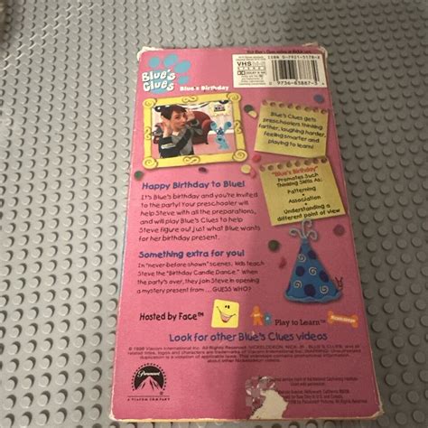 Blues Clues Blues Birthday Vhs Tape 1998 Blues Nick Jr Nickelodeon