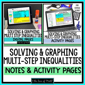 Multi Step Inequalities Note And Activity Bundle For Google Slides