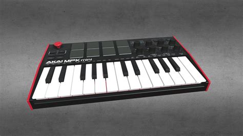 Akai Mpk Mini 3 2 Octave Midi Keyboard 3d Model By Mucittin