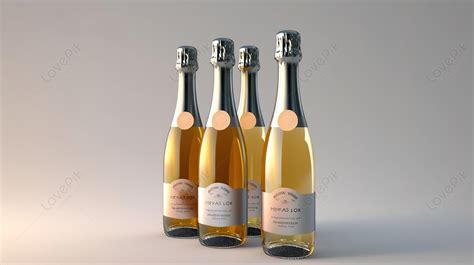 การเรนเดอร์ 3 มิติอันน่าหลงใหลของการจำลองขวดแชมเปญตั้งอยู่บนพื้นหลังที่โดดเด่น 3 มิติ พื้นหลัง