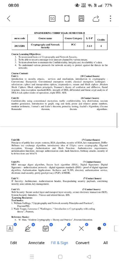 E Sem Syllabus You Engineering Third Year Ourse Code Course Name Course