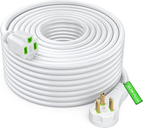 Elecan Flat Plug Extension Cord 50 Ft With Slim Space