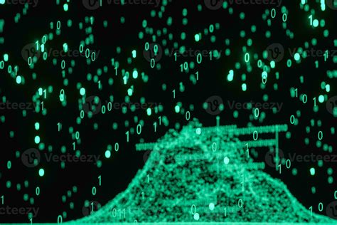 Glowing Binary Digit With Dark Background 3d Rendering 27872044 Stock