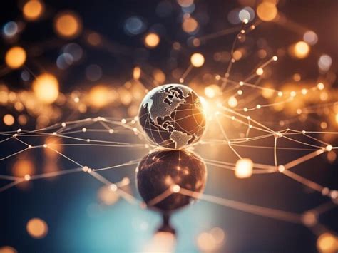 Premium Photo Globe And Network Connection Concept 3d Rendering Toned Image