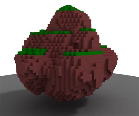 Free Obj Model Minecraft Style Floating Rock