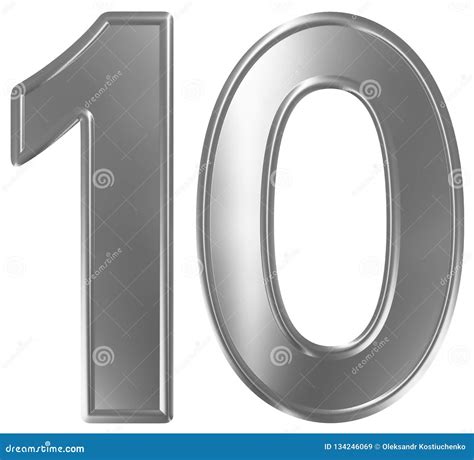 Numeral 10 Ten Isolated On White Background 3d Render Stock