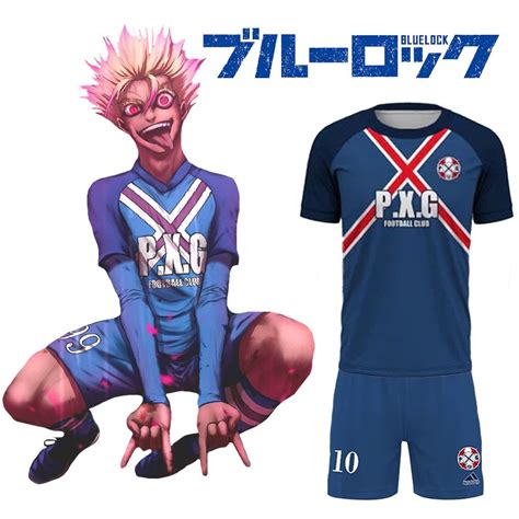 Japanese Anime Blue Lock P X G Jersey Football Uniform Rin Shidou