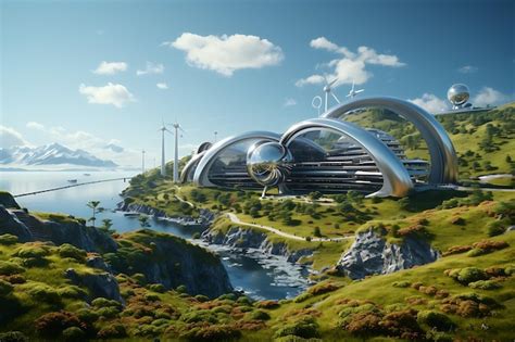 Premium AI Image Sustainable Green Eco Friendly Building Beautiful Illustration Picture